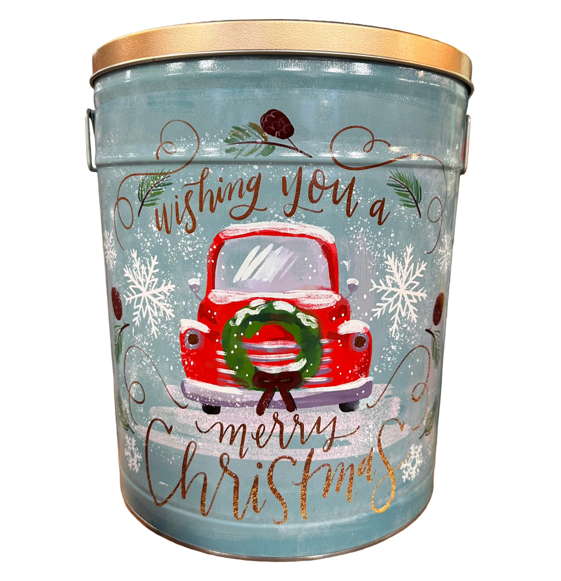6.5-Gallon Snowy Road Tin – Popcorn Papa