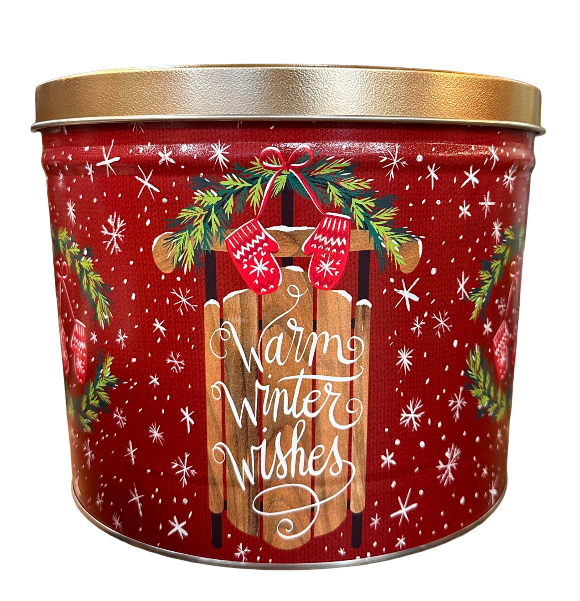 2-Gallon Christmas Sled Tin – Popcorn Papa